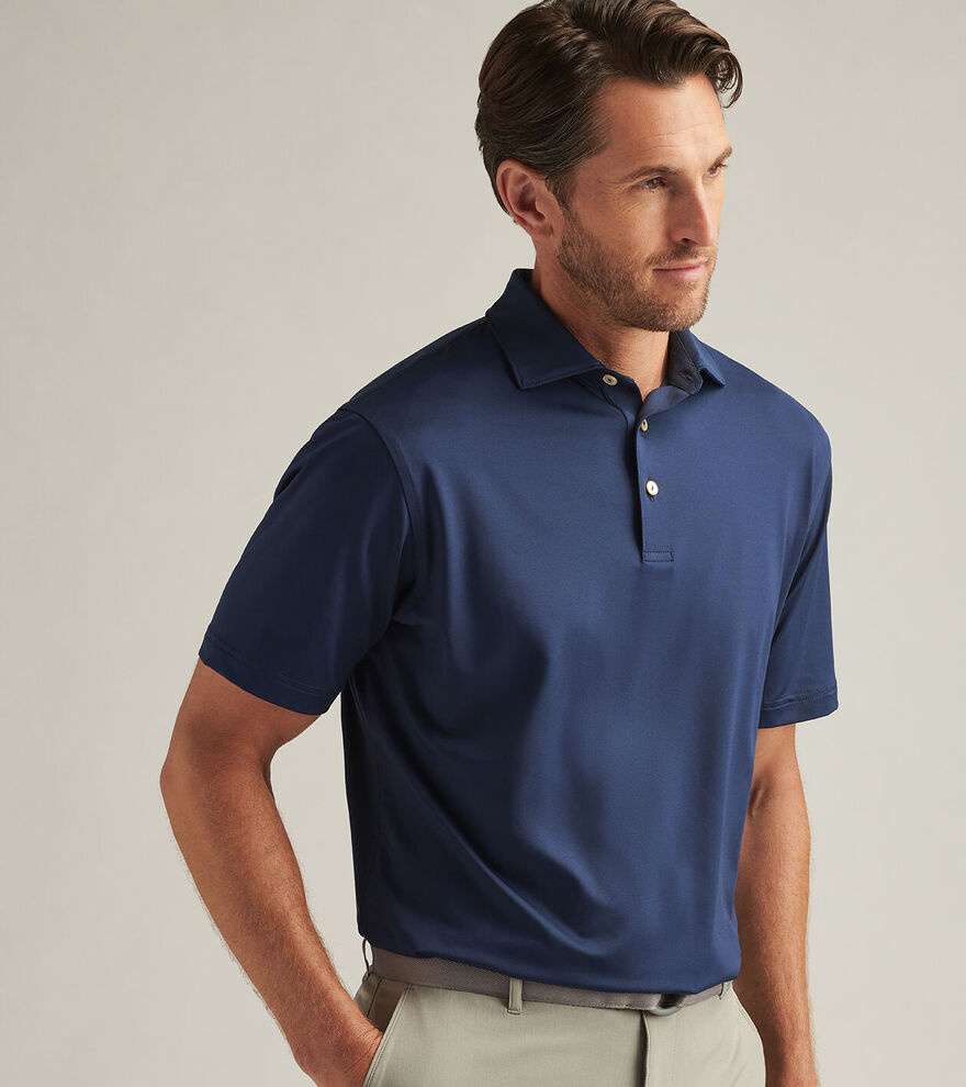 Solid Performance Jersey Polo (Sean Self-Collar) | Men's Polo Shirts ...
