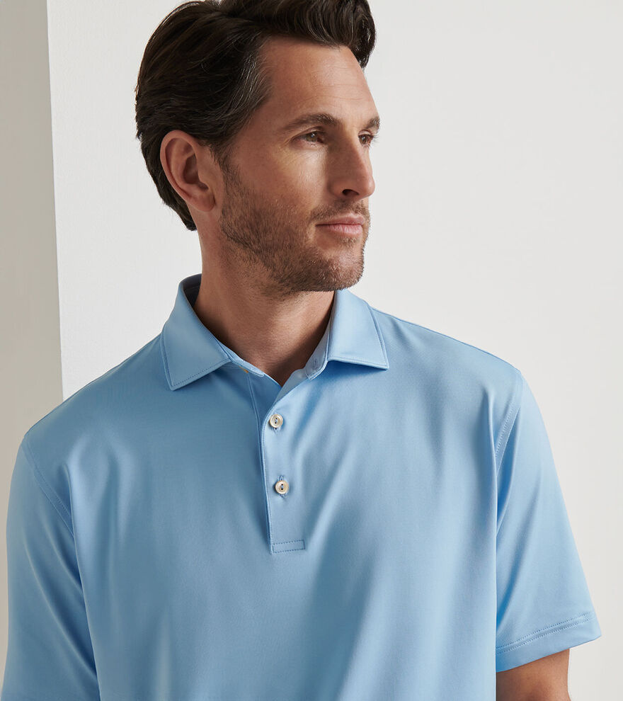 Solid Performance Jersey Polo (Sean Self-Collar) | Men's Polo Shirts ...