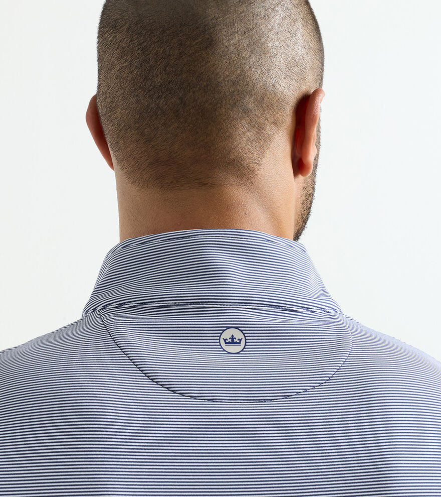 Perth Sugar Stripe Performance Quarter-Zip | Men's Pullovers | Peter Millar