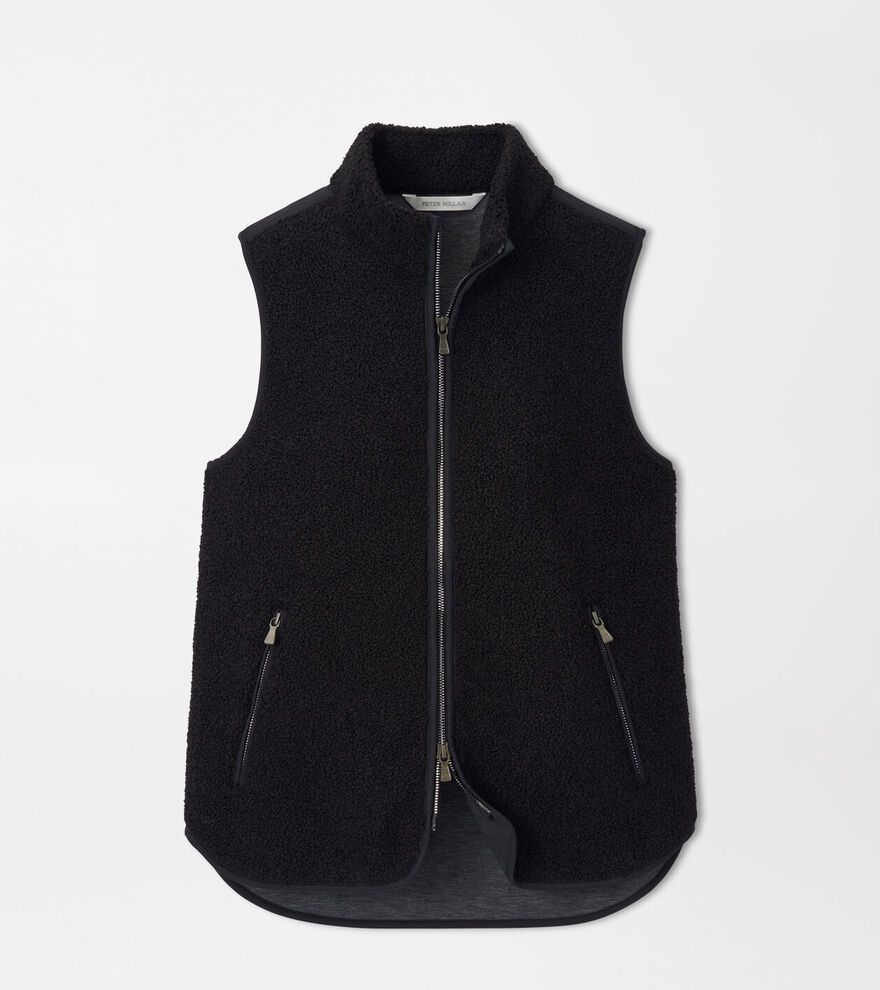 Peter Millar Tilly Bonded Sherpa Gilet In Black | ModeSens