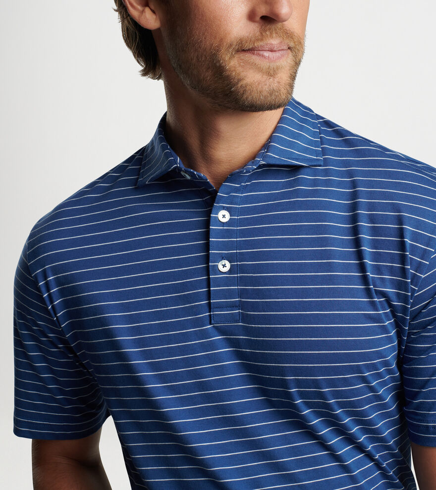 Crown Comfort Harp Stripe Cotton Polo | Men's Polos | Peter Millar