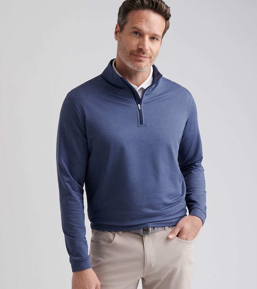 Perth Mélange Performance Quarter-Zip | Men's Pullovers | Peter Millar